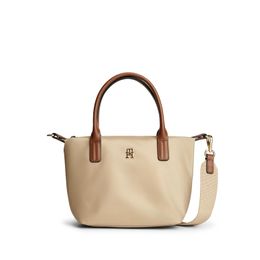 Tommy Hilfiger Damen Tragetasche "POPETTE MINI TOTE", beige, Leder, Lederimitat, Taschen, Damen Umh&auml;ngetasche, Minibag mit abnehmbarem Umh&auml;ngeriemen