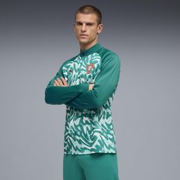 Puma Herren T-Shirt "Portugal Aufw&auml;rmoberteil Herren"gr&uuml;n lagoon ruby shimmer rot, Gr. L, clean, Obermaterial: 100% Polyester, Shirts
