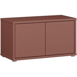 Schuhbank FORTE, B:74,5cm H:41,5cm T:34,9cm, braun, Holzwerkstoff, Flur, Sitzb&auml;nke, "Alice Springs, Grifflos, 8 Paar Schuhe, Polsterauflage