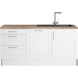 K&uuml;che Optifit, B:180cm H:90,8cm T:60cm, wei&szlig;, Komplettk&uuml;chen-Sets, "Ahus", 180 cm breit, wahlw.mit E-Ger&auml;ten, Soft Close Funktion, MDF Fronten