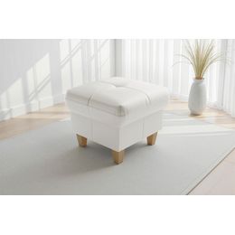 Sit & More Polsterhocker SIT & MORE, B:58cm H:48cm T:58cm, wei&szlig;, Hocker, "Pamela, Leder, B: 58 cm", mit praktischen Stauraum, hochwertige Qualit&auml;t, verschiedene