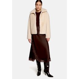 Zero Damen Midirock "Damen mit Spitze"chocolate plum, Gr. 38, Satin, Obermaterial: 100% Polyester, R&ouml;cke, Spitze