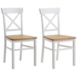 Esszimmerstuhl OTTO HOME, B:42cm H:93cm T:50cm, wei&szlig;, Massivholz, St&uuml;hle, "Tatra", Holzstuhl im 2er, 4er oder 6er-Set, K&uuml;chenstuhl Landhaus