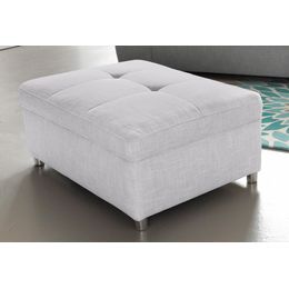 Polsterhocker OTTO HOME, B:98cm H:42cm T:68cm, silber, Struktur fein (95% Polyester, 5% Polyamid);Luxus-Microfaser ALTARA NUBUCK (100%