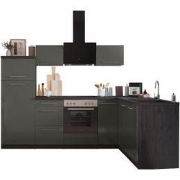 K&uuml;che respekta, B:260cm H:171cm T:200cm, grau, Komplettk&uuml;chen-Sets, "Amanda", Breite 260 cm, mit Soft-Close, exklusiver Konfiguration f&uuml;r OTTO