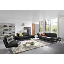 3-Sitzer W.Schillig, B:232cm H:76cm T:91cm, schwarz, Flachgewebe S22 (100% Polyester);Stoff S37 (100% Polyester): Luxus-Microfaser in