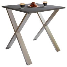 Esstisch Vcm, B:80cm T:80cm, schwarz, Tische, "Premium Holz Esstisch K&uuml;chentisch Xona X 80x80"