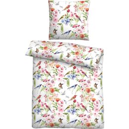 Bettw&auml;sche Biberna, bunt, Mako-Satin, Obermaterial: 100% Baumwolle, Bettw&auml;sche, "616315", feiner Glanz + weicher Griff, pflegeleicht, ganzj&auml;hrig