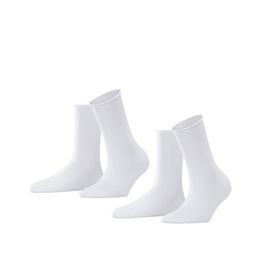Falke Damen Socken "Happy 2-Pack", Gr. 39, wei&szlig;, Obermaterial: 80% Baumwolle CO. 18% Polyamid PA. 2% Elasthan EL., glatt, Socken