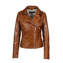 Freaky Nation Damen Lederjacke "Glaze-FN", braun, Gr. M, Oberstoff: 100% Leder. Futter: 100% Baumwolle, Jacken