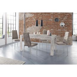 Essgruppe OTTO HOME, B:160cm, grau, Sitzm&ouml;bel-Sets, "Lynn160/Kate", Tisch mit 4 St&uuml;hlen, Belastbarkeit 120 KG
