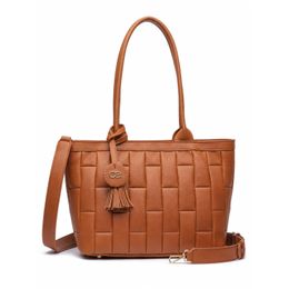 Damen Schultertasche "Luvre", Collezione Alessandro, braun, Lederimitat, Taschen, mit luxuri&ouml;ser Steppung