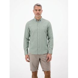 Lerros Herren Langarmhemd "Herrenhemd aus Baumwoll-Leinen-Mix", gr&uuml;n, Gr. S, 55% Leinen, 45% Baumwolle, Hemden, Baumwoll‐Leinen Mix, Langarm,