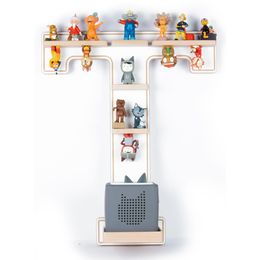 Wandregal BOARTI, B:45cm T:19cm, wei&szlig;, K&uuml;che, Regale, "Holz Regal Buchstabe T f&uuml;r Toniebox Tonies Figuren"
