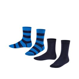 Falke Damen Socken "Happy Stripe 2-Pack", Gr. 35, schwarz, Obermaterial: 80% Baumwolle CO. 18% Polyamid PA. 2% Elasthan EL., glatt, Socken