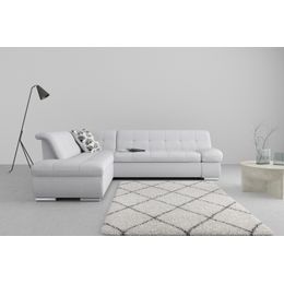 Ecksofa DOMO collection, B:271cm H:80cm T:213cm, silber, Struktur fein 100% Polyester;Chenilleoptik 100% Polyester, Wohnzimmer, Sofas, "MONA 271x213