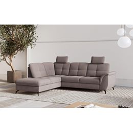 Sit & More Ecksofa SIT & MORE, B:244cm H:92cm T:212cm, grau, 90% Polyester 10% Polyamid, Wohnzimmer, Sofas, "Zora", wahlweise mit Schlaffunktion und Bettkasten