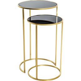 Beistelltisch HAKU, B:30cm H:50cm T:35cm, gold, Wohnzimmer, Tische, "Sofatisch, Wohnzimmertisch", rund - aus Metall Gold - &Oslash;/H 30/50 und 35/60 cm