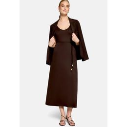 Zero Damen Maxikleid "Damen mit G&uuml;rtel", braun, Gr. 42, Obermaterial: 97% Baumwolle (organic), 3% Elasthan, Kleider, Material