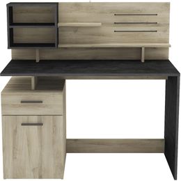 Schreibtisch Demeyere Group, B:121,5cm H:119,6cm T:58,4cm, braun, B&uuml;ro, Tische, "Malicia", Schreibtisch mit Funktionalen Ausstattung