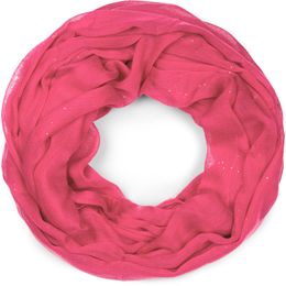 styleBREAKER Damen Loop "Loop mit Glitzer unifarben", pink, Modisch, Obermaterial: 100% Viskose CV., Modet&uuml;cher