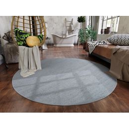 Teppich, H:12mm &Oslash;:250cm, grau, OCI DIE TEPPICHMARKE, Wolle, Wohnzimmer, Teppiche, "FAVORIT, Wendeteppich, auch als L&auml;ufer und Rund", Handweb-Teppich