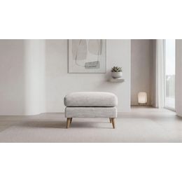 Polsterhocker OTTO HOME, B:70cm H:47cm T:70cm, grau, 100% Polyester, Hocker, "MARSEILLE", Massivholzbeine Eiche, Landhausstil, Wellenunterfederung