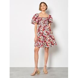 Apricot Damen Minikleid "Minikleid aus reiner Baumwolle mit verschwommenem Ikat-Muster", rosa, Gr. 38, gewebt, Obermaterial: 100% Baumwolle CO.,