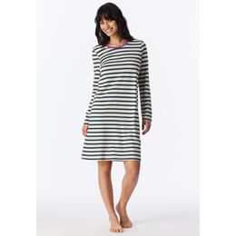 Schiesser Damen Nachthemd "Casual Essentials", Gr. 44, beige, Single Jersey, Obermaterial: 100% Baumwolle, Kleider, mit langen &Auml;rmeln, seitlichen