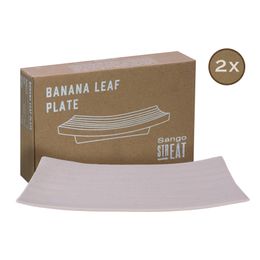 Creatable Servierplatte "Bananenblatt", wei&szlig;, Servierplatten, Servier Set, Topaktueller &bdquo;Street Food&ldquo; Trend