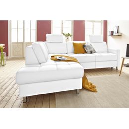 Sit & More Ecksofa SIT & MORE, B:233cm H:80cm T:196cm, wei&szlig;, Luxus-Microfaser ALTARA NUBUCK (100% Polyester) / Struktur fein (100% Polyester);Luxus-Microfaser