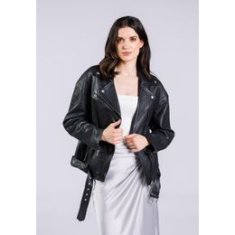 Freaky Nation Damen Lederjacke "Anuk-FN"grau, Gr. S, Oberstoff: 100% Leder. Futter: 100% Baumwolle, Jacken
