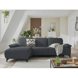 Ecksofa Musterring, B:280cm H:83cm T:180cm, grau, 100% Polyester, Wohnzimmer, Sofas, "MR370 mit/ohne Relaxfunktion, verschiedene Unterfederungen zur