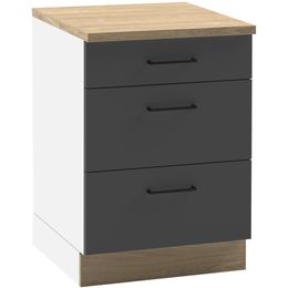 Unterschrank KOCHSTATION, B:60,1cm H:88cm T:60cm, grau, FSC-zertifizierter Holzwerkstoff, K&uuml;che, Schr&auml;nke, "KS-Kolari", Ma&szlig;e (B/T/H): 60,1 x 60 x 88