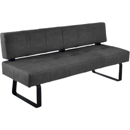 K+w Komfort & Wohnen Essbank, B:192cm H:88cm T:67cm, schwarz, K+W KOMFORT & WOHNEN, Sitzb&auml;nke, "Spider II Polsterbank", Sitzsteppung, bequem durch Sandwichbauweise,