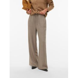 V&eacute;ro Moda VERO MODA Damen Schlupfhose "VMMELANEY HW LOOSE PANT WVN GA NOOS", beige, Gr. XS, unifarben, Web, Obermaterial: 100% Polyester, Hosen, Kunstfaser,