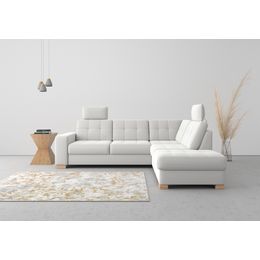 Sit & More Ecksofa SIT & MORE, B:249cm H:82cm T:213cm, silber, Wohnzimmer, Sofas, "Quincy L-Form", wahlweise mit Schlaffunktion und Bettkasten