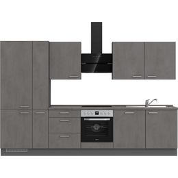 K&uuml;chenzeile Nobilia, B:330,3cm H:216,6cm T:60cm, grau, Komplettk&uuml;chen-Sets, ""Riva II", NEU: individuell anpassbar mit gratis Profi-Beratung",