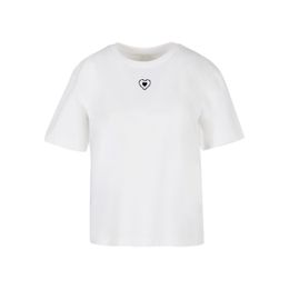 MISS TEE Damen T-Shirt "Miss Tee Damen Good Vibes Only Heart Tee", wei&szlig;, Gr. XS, bedruckt, 100% Baumwolle, Shirts