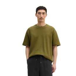 Marc O'Polo MARC O'POLO Herren T-Shirt "mit feiner Struktur", gr&uuml;n, Basic, Gr. S, unifarben, Obermaterial: 98% Baumwolle, 2% Elasthan, Shirts