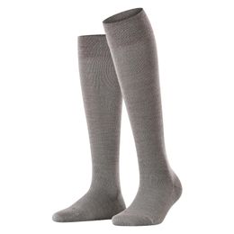 Falke Kinder Kniestr&uuml;mpfe "Sensitive Berlin", Gr. 35, grau, Obermaterial: 60% Schurwolle WV. 20% Baumwolle CO. 19% Polyamid PA. 1% Elasthan EL.,