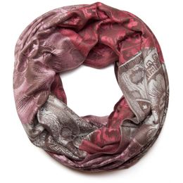 styleBREAKER Damen Loop "Loop mit Hibiskus Bl&uuml;ten und Paisley Muster", rot, Modisch, Obermaterial: 100% Viskose CV., Modet&uuml;cher