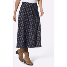 Heine Damen Karorock, blau, Gr. 50, gemustert, kariert, 80% Polyester, 20% Wolle, R&ouml;cke