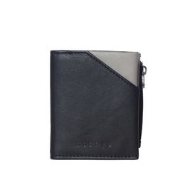 MARGELISCH Damen Mini Geldb&ouml;rse "noonyu slim boy", schwarz, Rindsleder, Kleinlederwaren, LGW zertifiziertes Leder