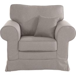 Sessel OTTO HOME, B:102cm H:102cm T:92cm, beige, 100% Polyester, Wohnzimmer, Sessel, "Shadmoor", Hussenoptik, in uni oder mit Blumendruck, passend
