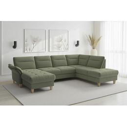 Sit & More Wohnlandschaft SIT & MORE, B:292cm H:90cm T:212cm, gr&uuml;n, 95% Polyester 5% Polyamid, Sofas, "Pamela U-Form, B: 292 cm, optional Schlaffunktion &