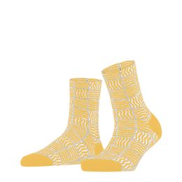 Falke Damen Socken "Coast Tile", Gr. 39, gelb, Obermaterial: 75% Baumwolle CO. 23% Polyamid PA. 2% Elasthan EL., glatt, Socken