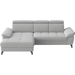 Sit & More Ecksofa SIT & MORE, B:264cm H:84cm T:181cm, grau, 100% Polyester, Wohnzimmer, Sofas, "Vanity, L-Form, B: 264 cm", Inkl.Sitz-,Kopf-und