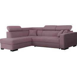 Ecksofa Home Affaire, B:267cm H:95cm T:198cm, rot, Struktur fein (100% Polyester);Struktur (100% Polyester);Samtstruktur (100% Polyester),