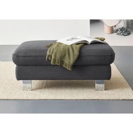 Hocker COTTA, B:101cm H:46cm T:65cm, grau, 100% Polyester, Wohnzimmer, Hocker, "Driver", mit edlen Metallf&uuml;&szlig;en